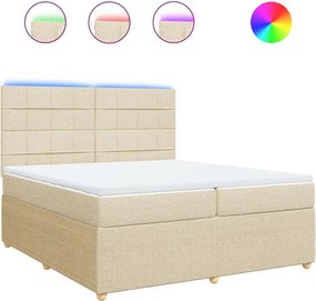 Box spring postel s matrací krémová 200x200 cm textil 3294468