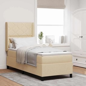 Postel s boxspringem s polštářem Krémová 190 x 90 cm textil 3341684