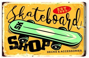 Obraz Skateboard A Retro Nápisy Nedostatek Nedostatek Přírodní plátno 40x30