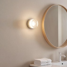 Designová nástěnná lampa béžová s opálovým sklem IP44 - Michele