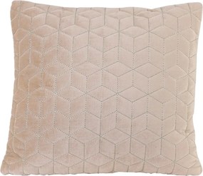 Béžovo růžový sametový čtvercový polštář Daloa - 50*50 cm
