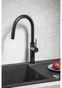 Sapho - Dřezová baterie s vytahovací sprškou FLAWO matná černá