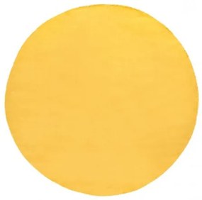 Kulatý koberec BUNNY, zlatá, imitace králíčí kožešiny velikost kruh 140 cm | krásné koberce cz