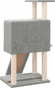 Škrabadlo pro kočky se sisalovými sloupky světle šedé 96 cm 171646