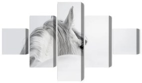Vícedílný obraz Andaluský Kůň V Mlze Nedostatek Nedostatek Přírodní plátno 200x120