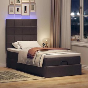 Osmanský rám postele s matrací tmavě šedá 90x190cm textil 3313971
