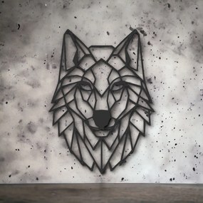 Vlk - kovový obraz na zeď Velikost: 125cm, Barva: Black