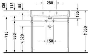 Duravit Vero Air- Umyvadlo, 80x47 cm, bílá 2350800000