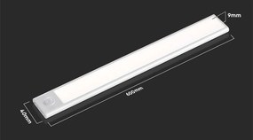 LED Solution Stříbrné nábytkové LED svítidlo 60cm 2,5W s pohybovým čidlem 2966