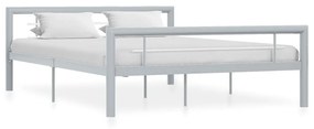 vidaXL Rám postele šedobílý kov 120 x 200 cm