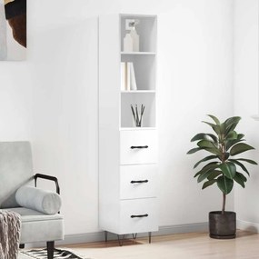 vidaXL Skříň highboard 34,5 x 34 x 180 cm kompozitní dřevo [3189693] Barva: bílá s vysokým leskem