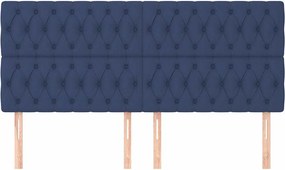 Čelo postele modré 180x7x118/128 cm látkové 3116688