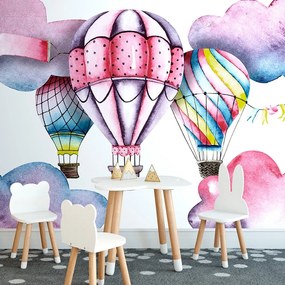 Samolepící tapeta akvarelové balónky - 300x200 cm