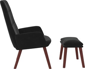 Relaxační křeslo s podnožkou černé samet 3315144