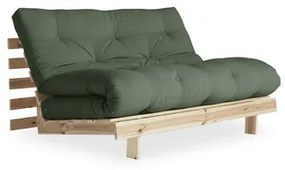 sofa ROOT by Karup - 140*200 cm raw (bezbarvé) + futon olive green 756