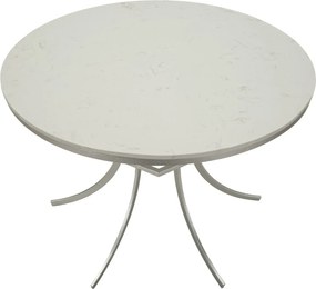 Jídelní stůl Istanbul 100 cm stříbrný/mramor