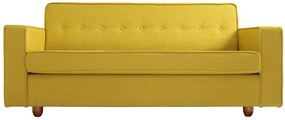 OnaDnes -20% Nordic Design Kurkumově žlutá látková třímístná pohovka Tracy 210 cm