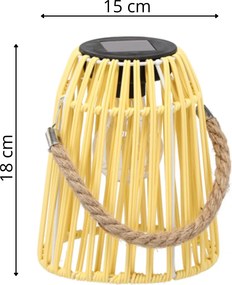 Solární LED lucerna Sofian 18 cm žlutá