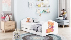 Dětská postel Tobík - medvídek s mašlí (Vybírat můžete z mnoha motivů a barev.)