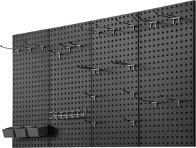 Kovové desky na hrazení 4 panely 61 × 30,5 cm nástěnný – SKU3-PEGBOARD Sada