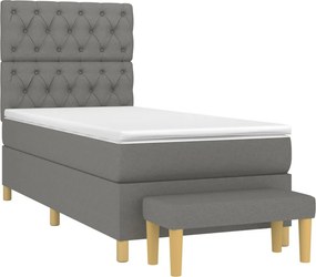 Box spring postel s matrací tmavě šedá 80 x 200 cm textil 3137350