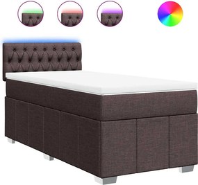 Box spring postel s matrací tmavě hnědá 90x200 cm textil 3289261