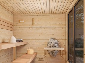 Sauna PALMAKO GRACE 5,3 m² outdoor Barva: Přírodní neošetřené dřevo