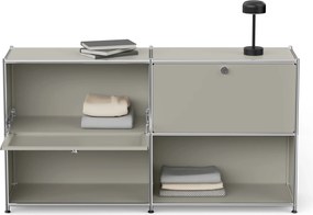 Tchibo - Kovová odkládací skříňka »Cn3« se 2 přemístitelnými výklopnými dvířky - barva: chrom