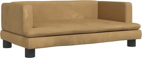 Pelíšek pro psy hnědý 80 x 45 x 30 cm samet 171899