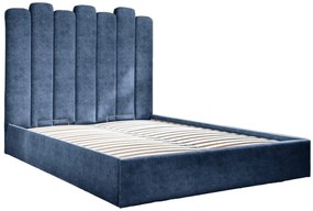 OnaDnes -20% Modrá sametová dvoulůžková postel Miuform Dreamy Aurora 180 x 200 cm