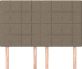 Čelo postele béžové 144x5x118/128 cm látkové 3116334