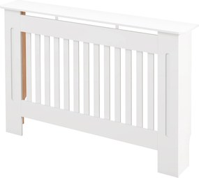 HOMCOM Kryt Radiátoru Moderní Kryt Radiátoru z MDF pro Obývací Pokoj a Ložnici 112x19x81cm Bílý