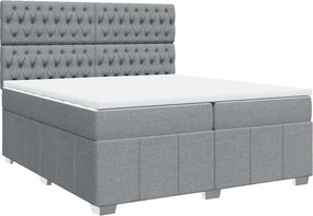 Box spring postel s matrací světle šedá 200 x 200 cm textil 3294082