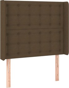 Box spring postel s matrací a LED tmavě hnědá 80x200 cm textil 3138592