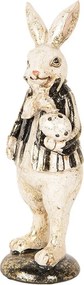Dekorace králíček s černým kabátkem - 8*9*25 cm