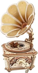ROBOTIME Hrací skříňka Gramofon Diva / Dřevěné 3D puzzle / 200+ dílků