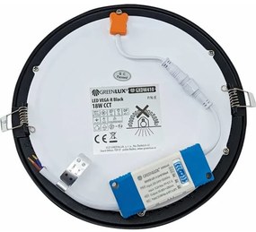 LED Podhledové svítidlo VEGA LED/18W/230V 2900/3900/5800K pr. 22,5 cm černá