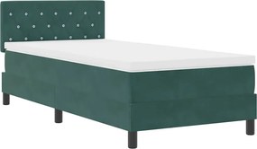 Postel s boxspringem s matrací Tmavě zelená 90 x 190 cm samet 3339077