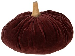 Vínová sametová dekorace dýně Pumpkin XXL - Ø 25*16 cm