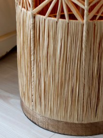Přírodní stojací lampa s lýkovým stínidlem Raffia - Ø 28*127 cm/ E27
