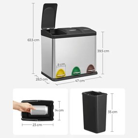 Autronic Koš na odpadky AUK-E1124 Barva: Černá