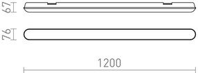 RED G13670 TRIDENT PRO 120 těleso šedá matný akryl 230V LED 40W IP65 4000K - DESIGN RENDL