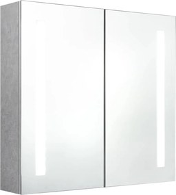 LED koupelnová skříňka se zrcadlem betonově šedá 62x14x60 cm 326518