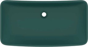 Luxusní umyvadlo obdélníkové matné tmavě zelené 71 x 38 cm 146959
