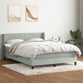 Box spring postel s matrací světle šedá 160x210 cm samet 3317949
