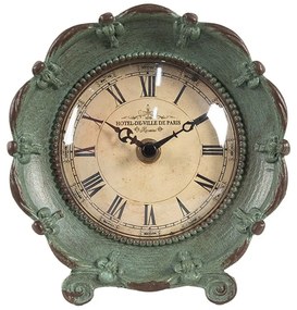 Zelené stolní hodiny ve tvaru květu Ville de Paris - 15*7*16 cm / 1*AA