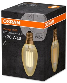 OSRAM LED svíčka E14 4W vintage filament 824zlatá