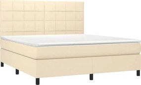 Box spring postel s matrací krémová 180x200 cm textil 3141798