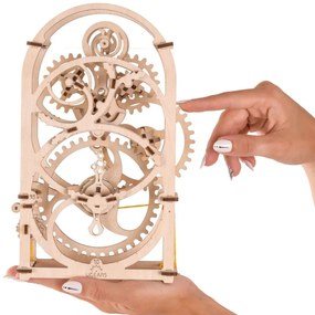 Ugears 3D dřevěné mechanické puzzle Hodinový strojek