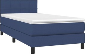 vidaXL Box spring postel s matrací a LED 100x200 cm textil [3133139] Barva: Modrá